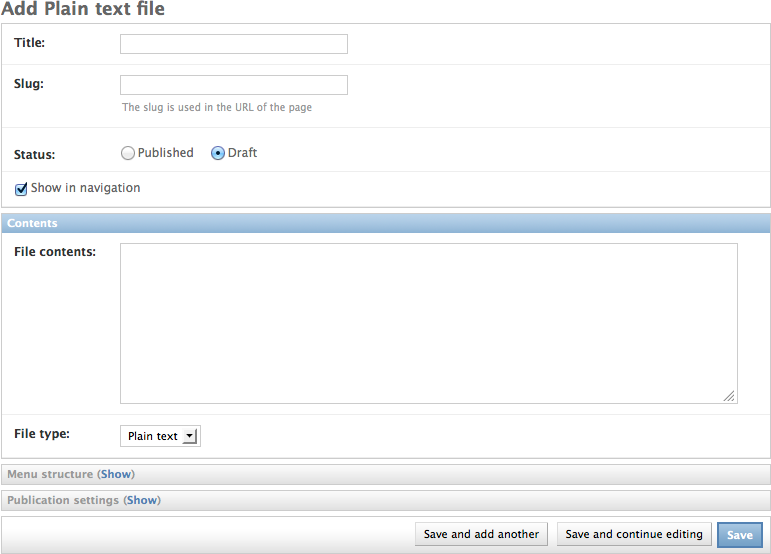 Page Types Django Fluent CMS
